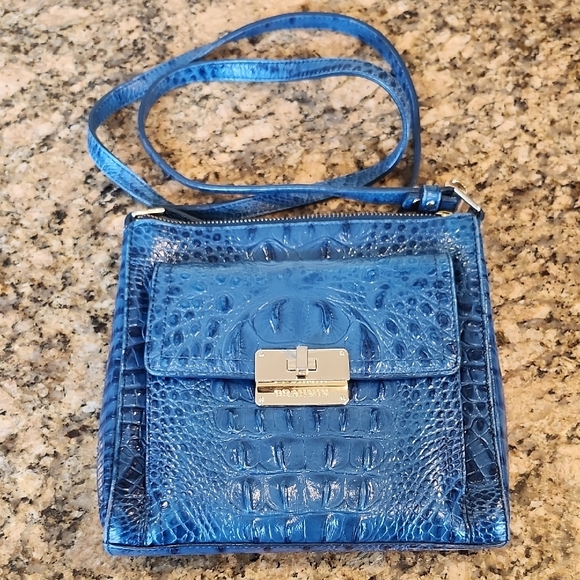 Brahmin | Bags | Brahmin Blue Crossbody Bag | Poshmark